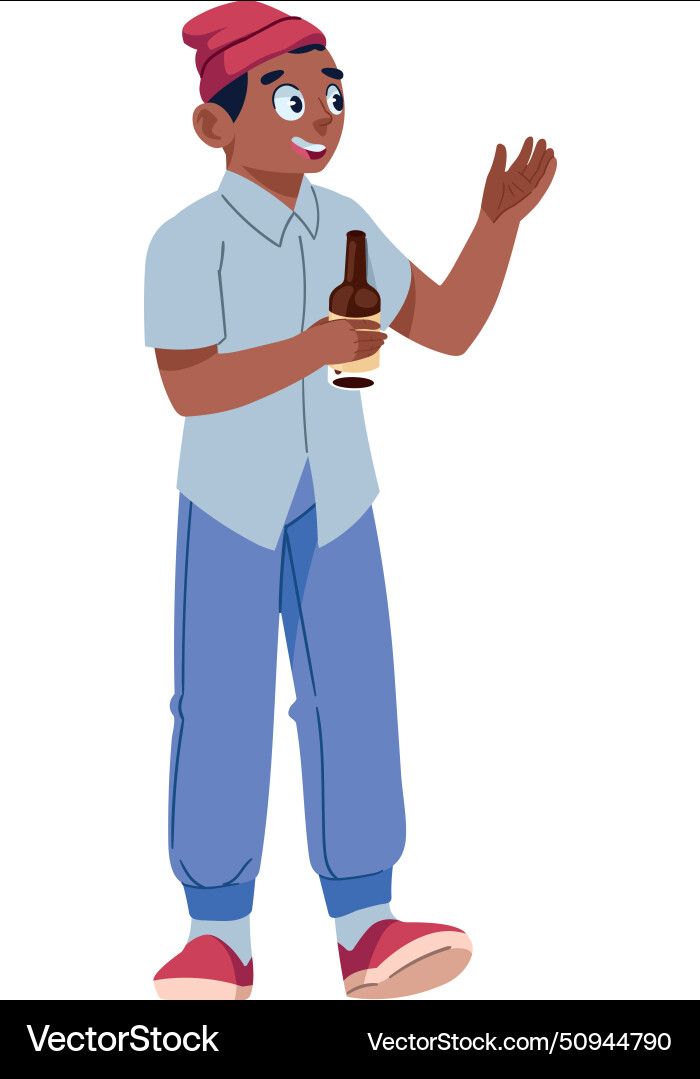 Stag party man with drink Royalty Free Vector Image