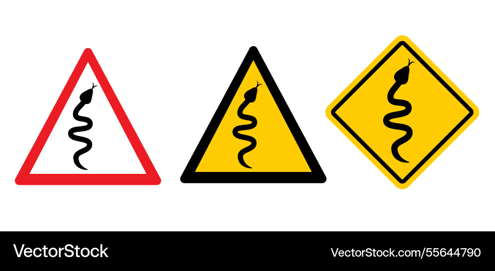 Stop no snake warning prohibition sign Royalty Free Vector