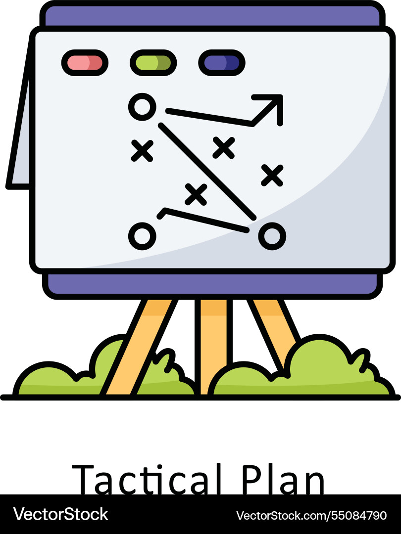 Tactical plan filled outline Royalty Free Vector Image