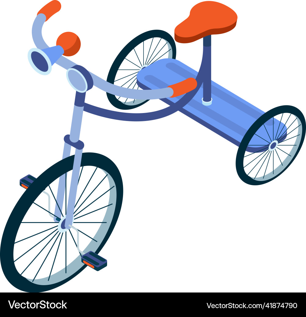 Three wheeler bike composition Royalty Free Vector Image