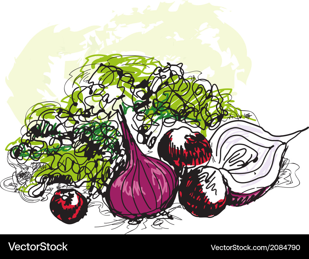 Vegetable still life Royalty Free Vector Image