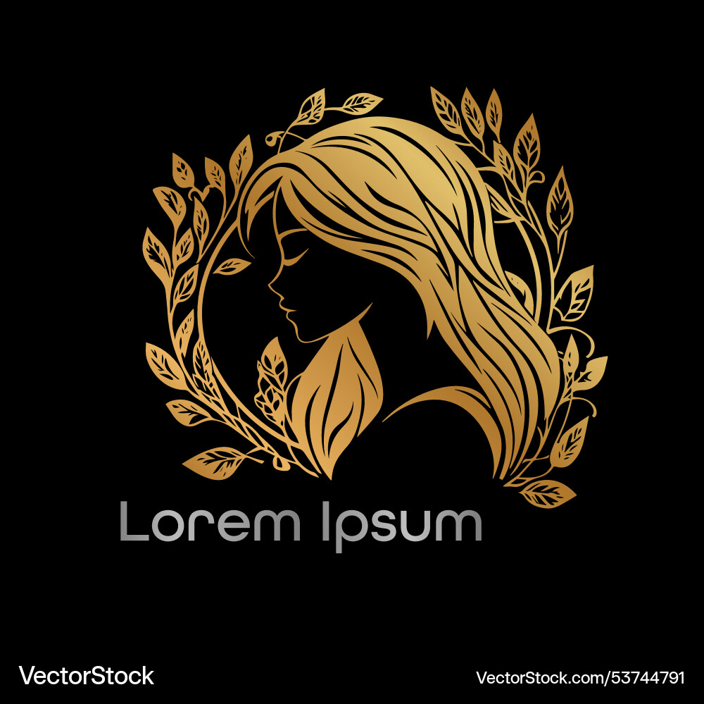 Beautiful lady logo Royalty Free Vector Image - VectorStock