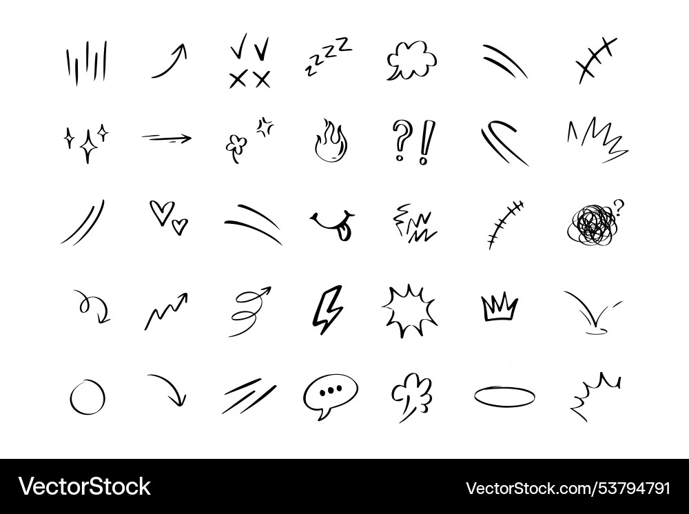 Doodle hand drawn cute cartoon expression sign Vector Image