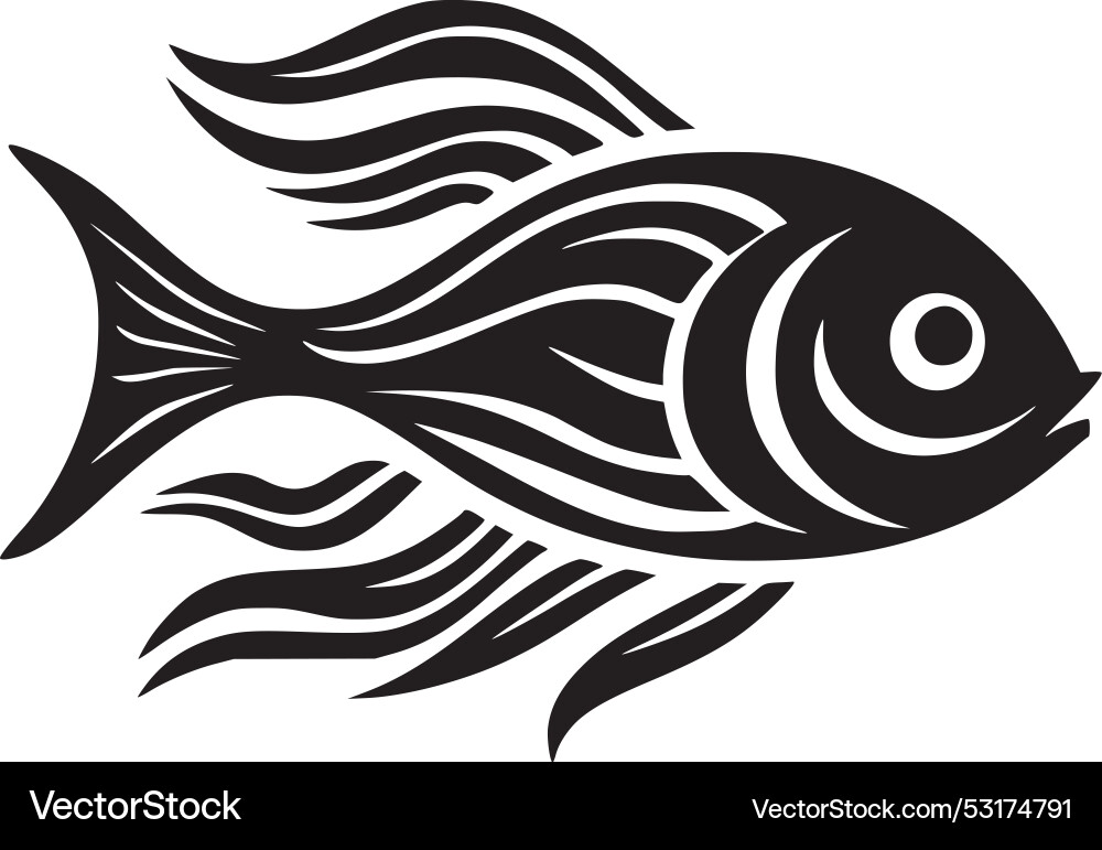 Fish - black and white Royalty Free Vector Image