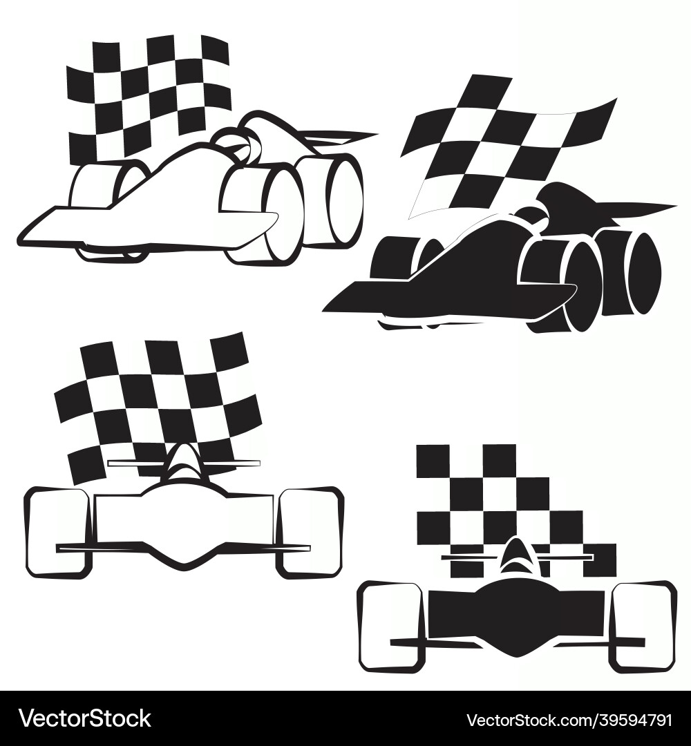 Formula one racing car logo Royalty Free Vector Image