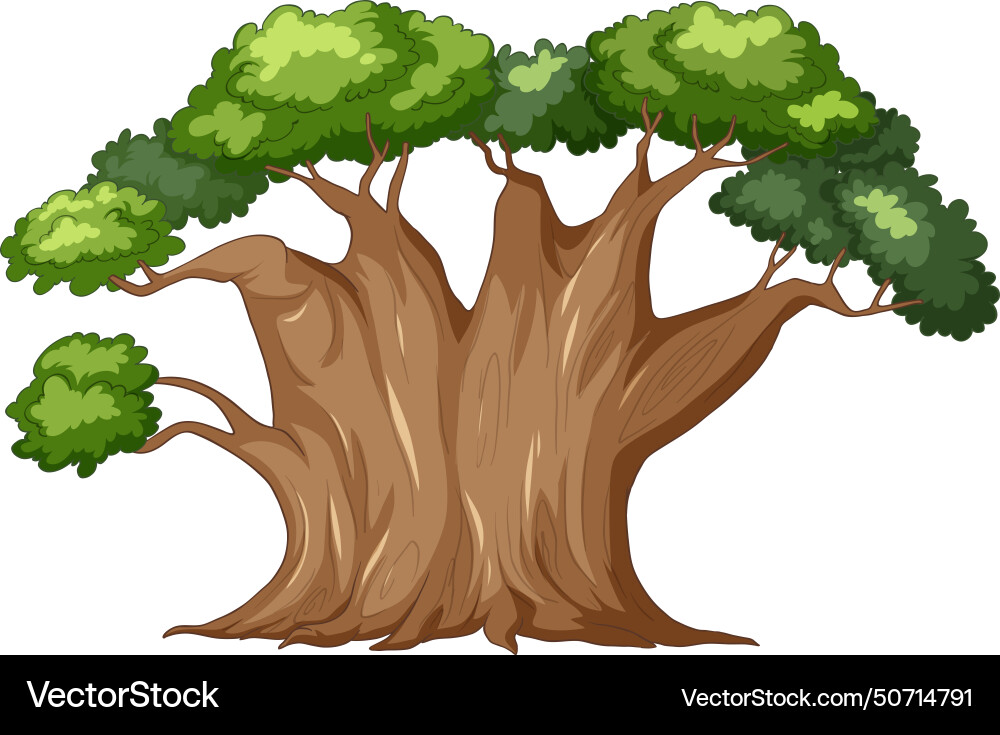 Graphic of a large robust tree Royalty Free Vector Image