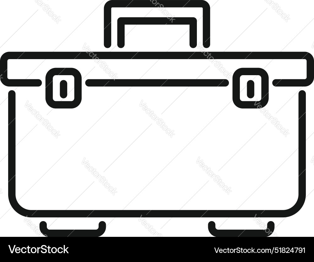 Large plastic toolbox with metal clasps for Vector Image