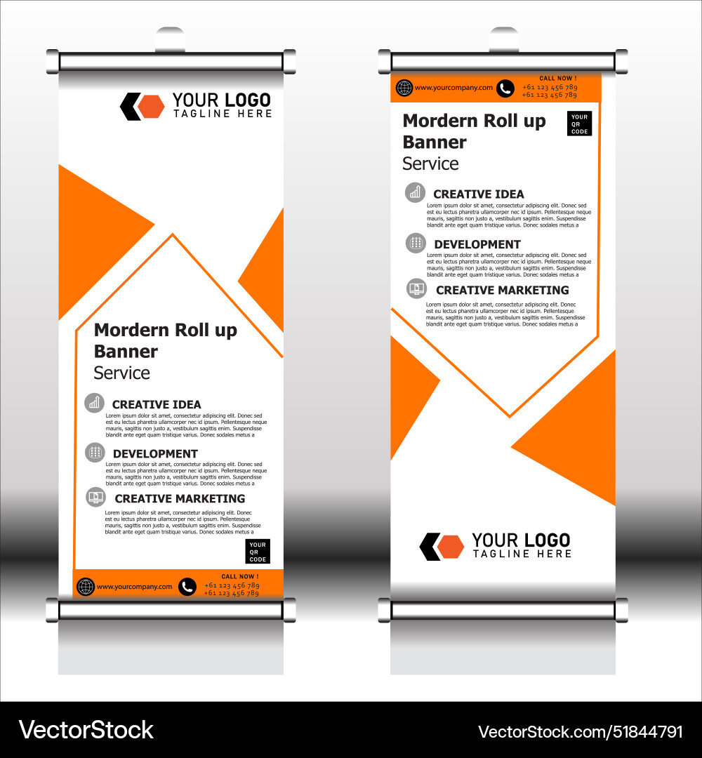 Modern roll-up banner design for professional mark