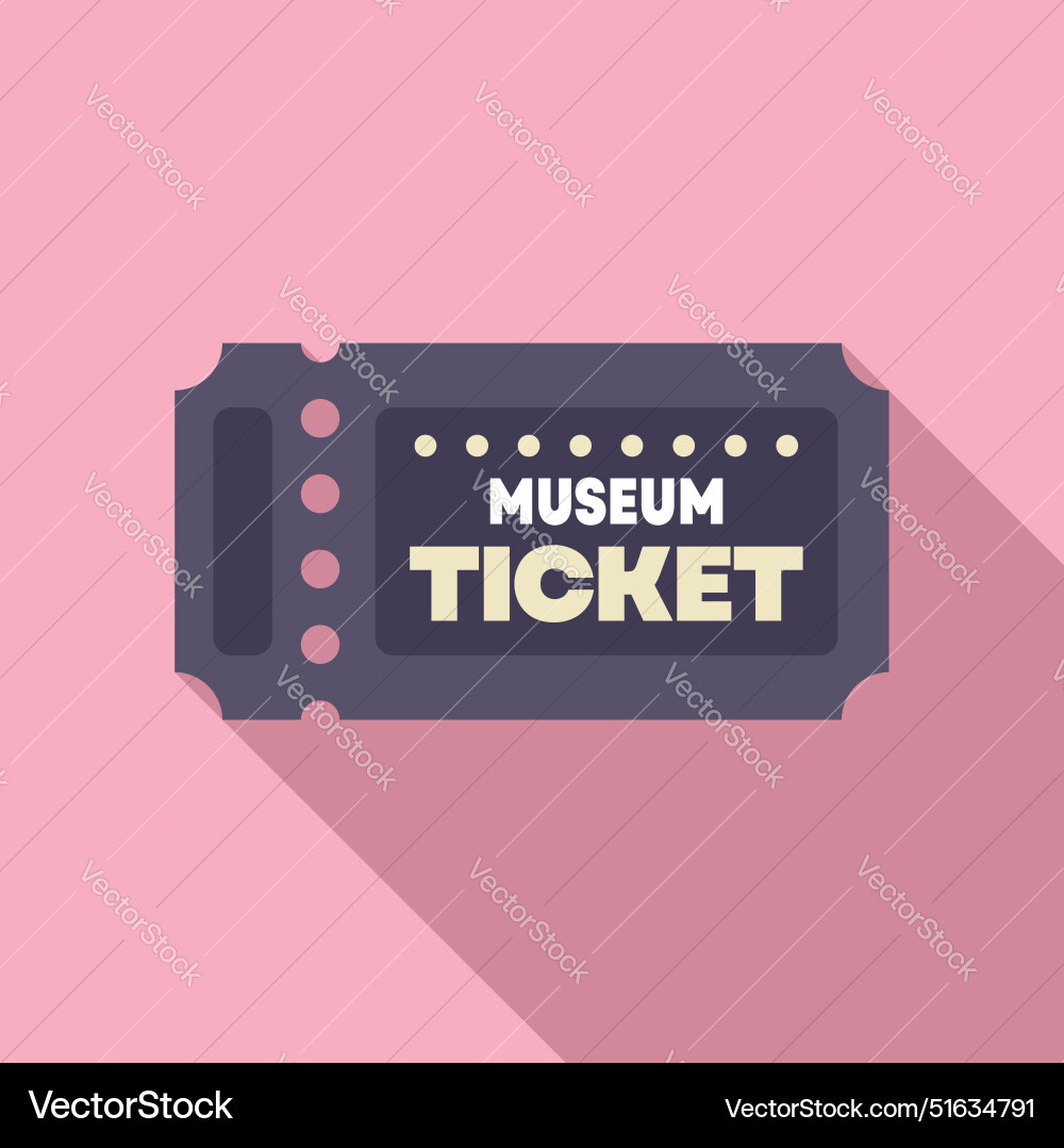 Museum ticket admitting one person representing Vector Image