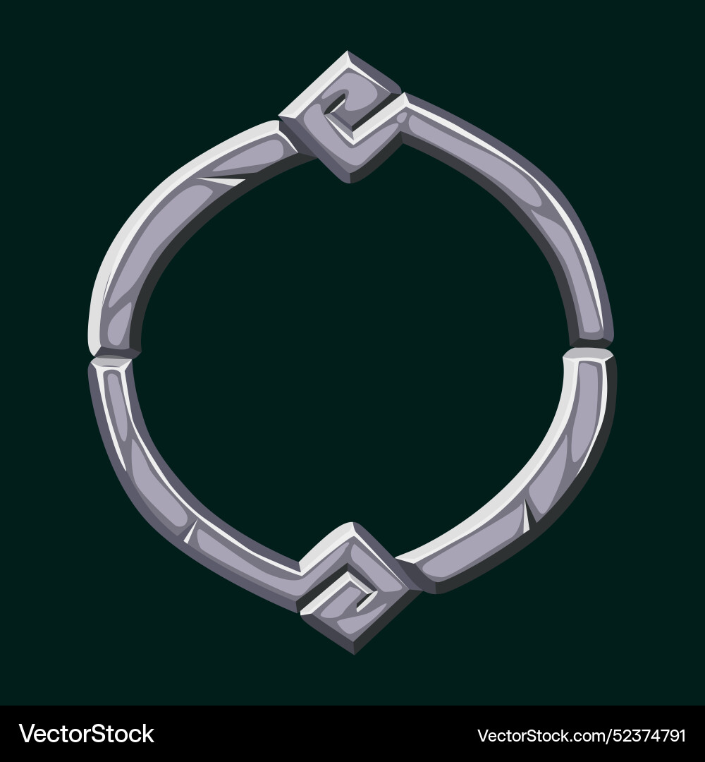 Round stone frame empty cartoon made Royalty Free Vector