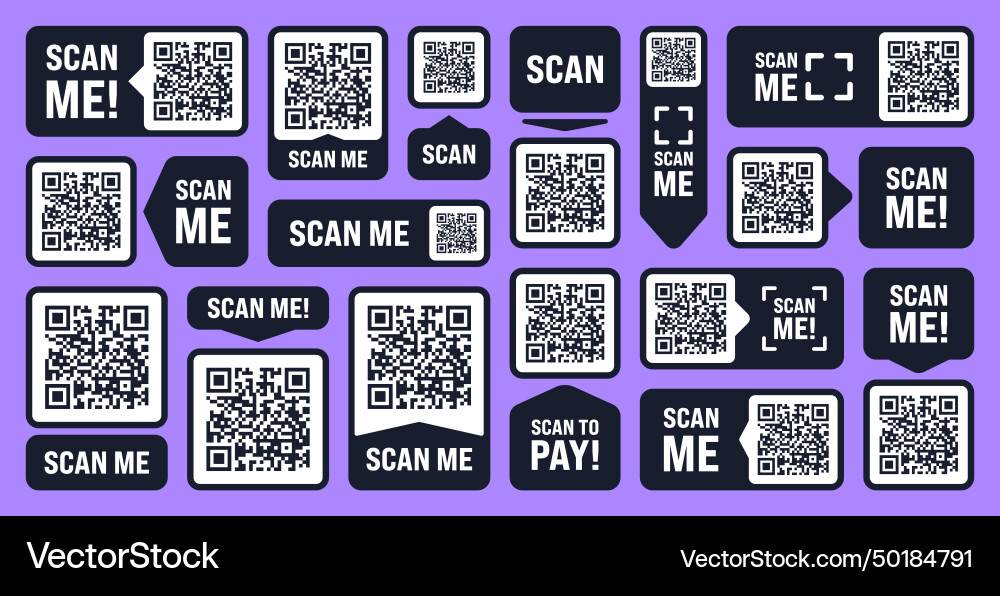 Scan me qr code sticker online payment special Vector Image