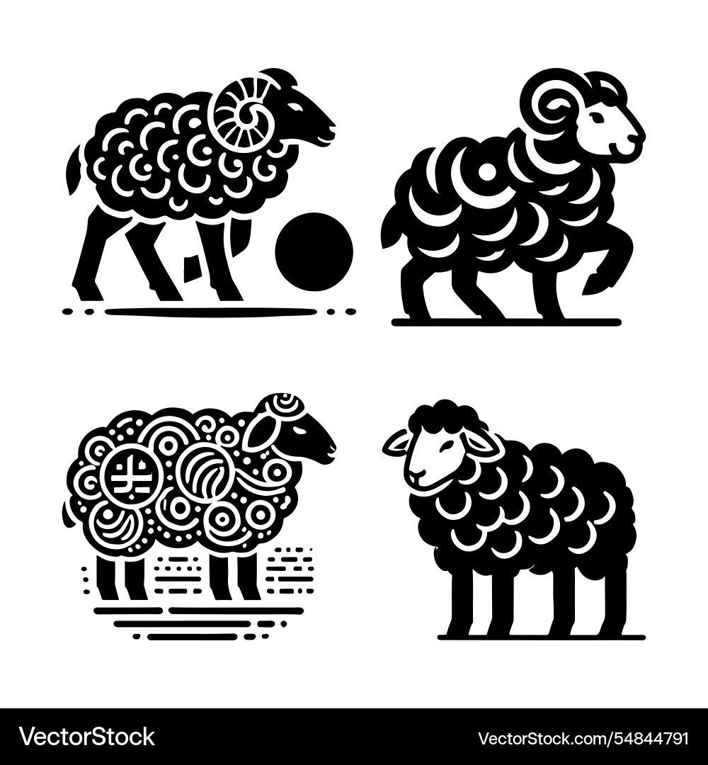 Unique dumba sheep silhouette for rustic and Vector Image