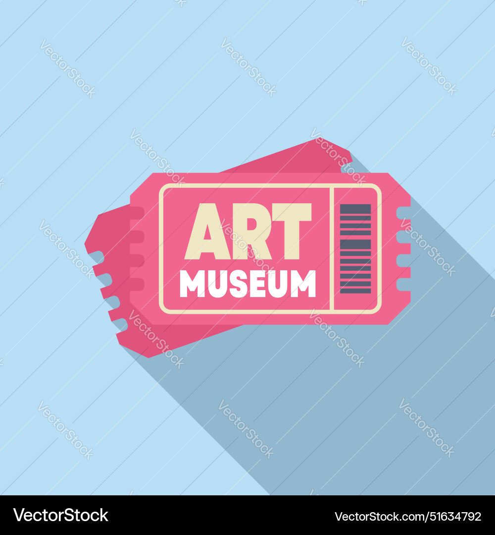 Art museum ticket admitting two people with long Vector Image