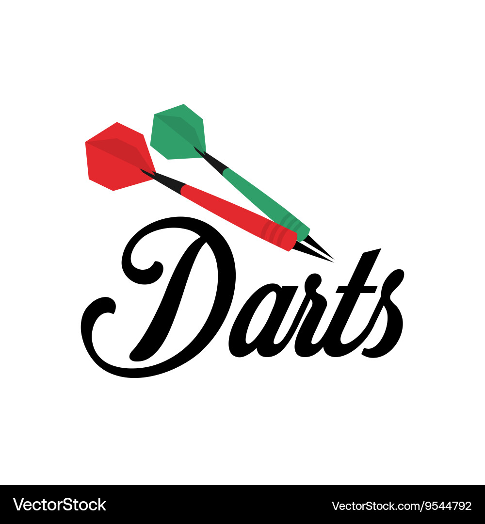 Darts label badge logo sporting symbols Royalty Free Vector
