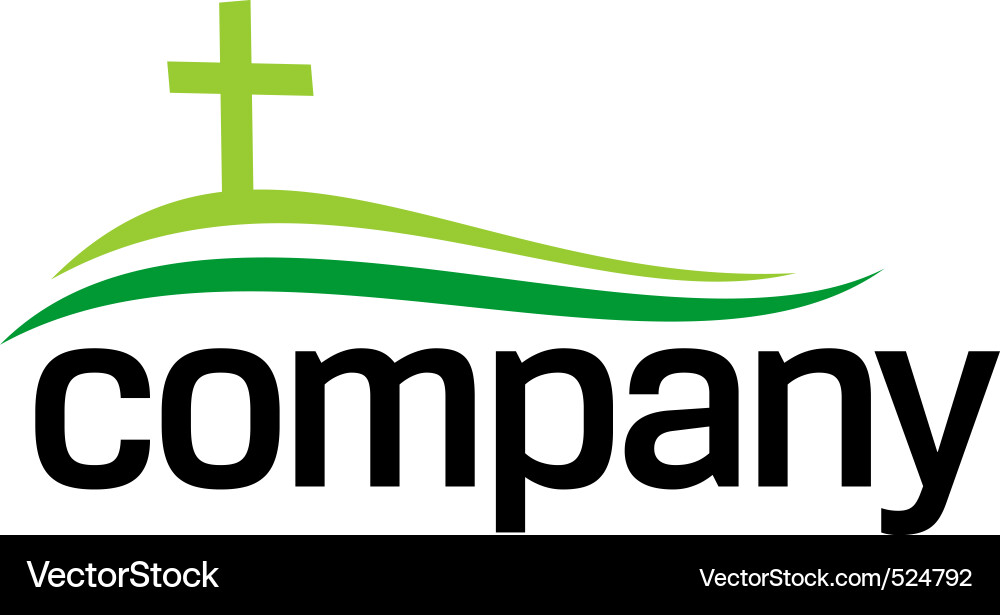 Green cross silhouette logo Royalty Free Vector Image