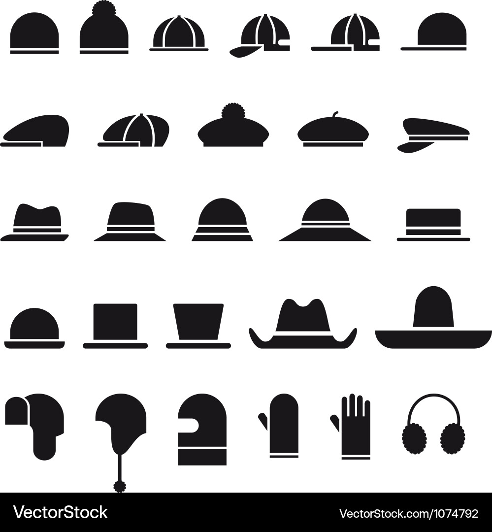 Hat icon set Royalty Free Vector Image - VectorStock