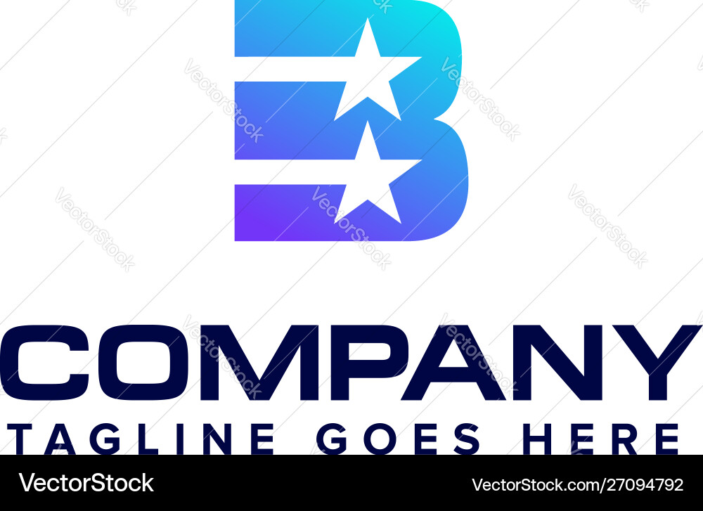 Letter b with star logo design concept template Vector Image