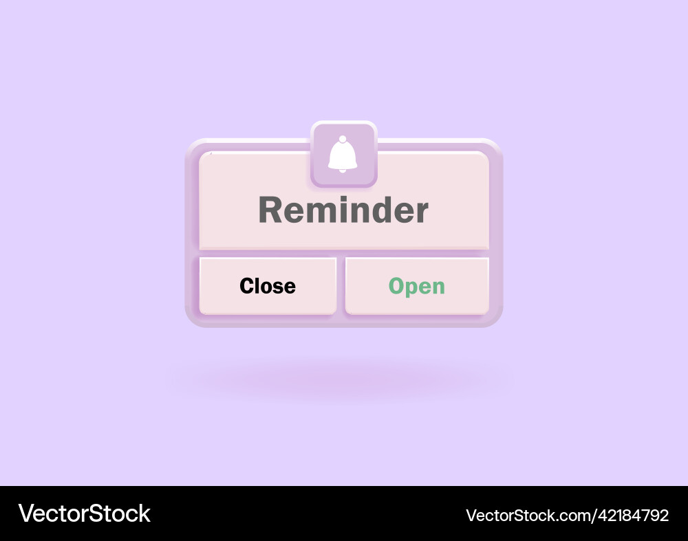 Pink reminder in 3d design mockup notifications Vector Image