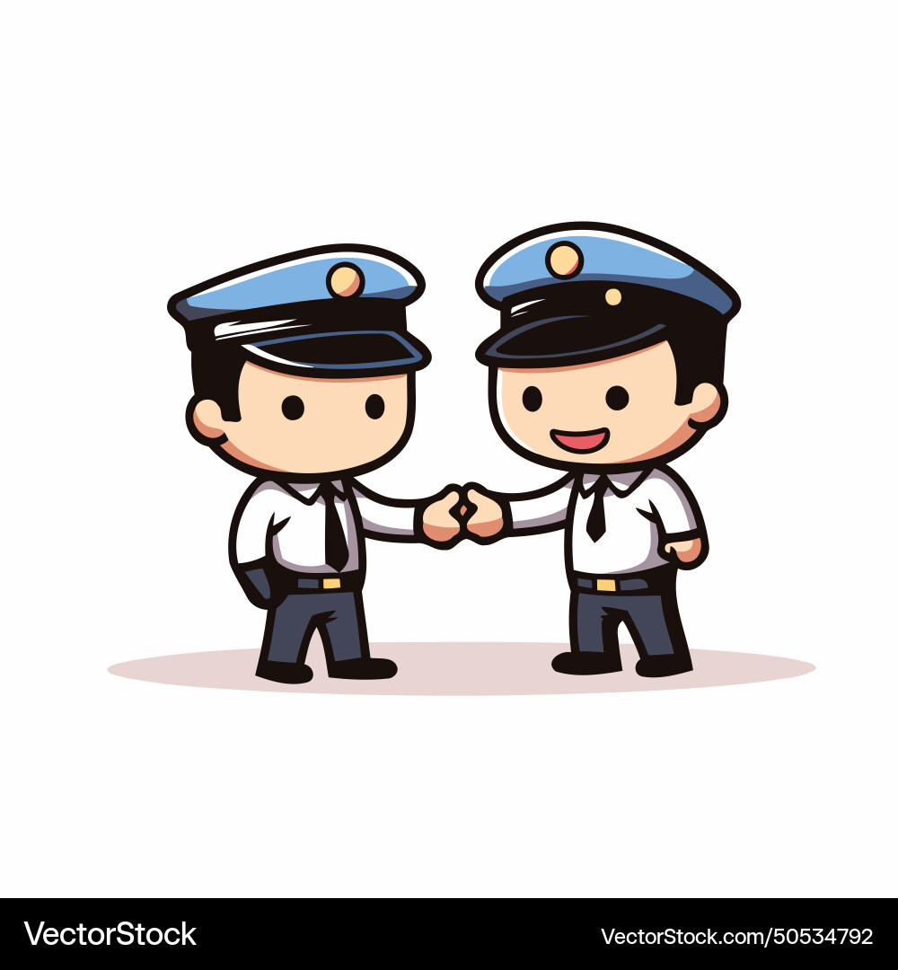 Police handshake - policeman Royalty Free Vector Image