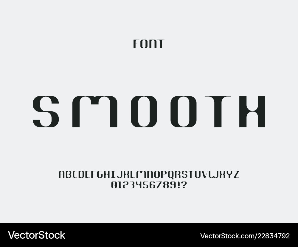Smooth font alphabet Royalty Free Vector Image