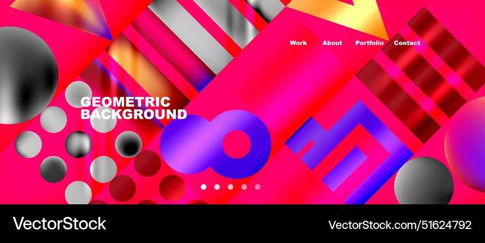 Various colorful geometric shapes abstract web Vector Image