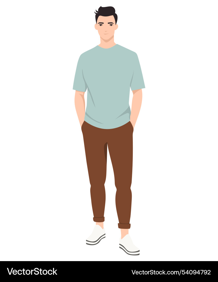 Young man casual look Royalty Free Vector Image