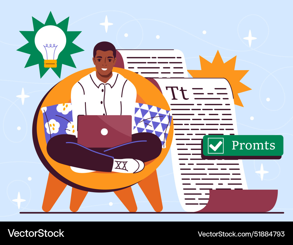 AI Prompt Assistant Technology Royalty Free Vector Image