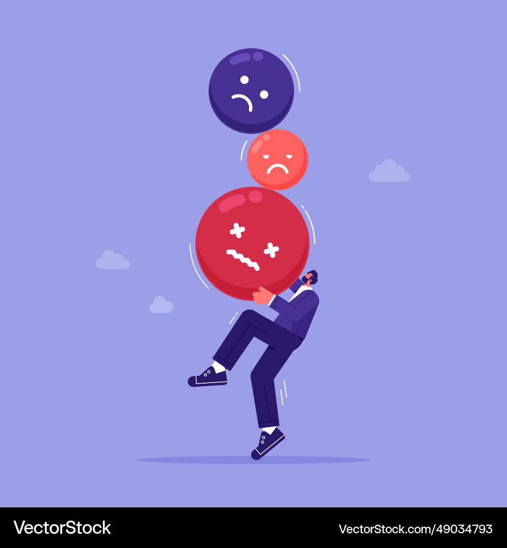 Concept of bad emotions sadness Royalty Free Vector Image