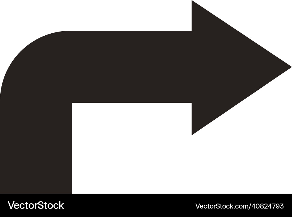 Curved arrow on the road Royalty Free Vector Image