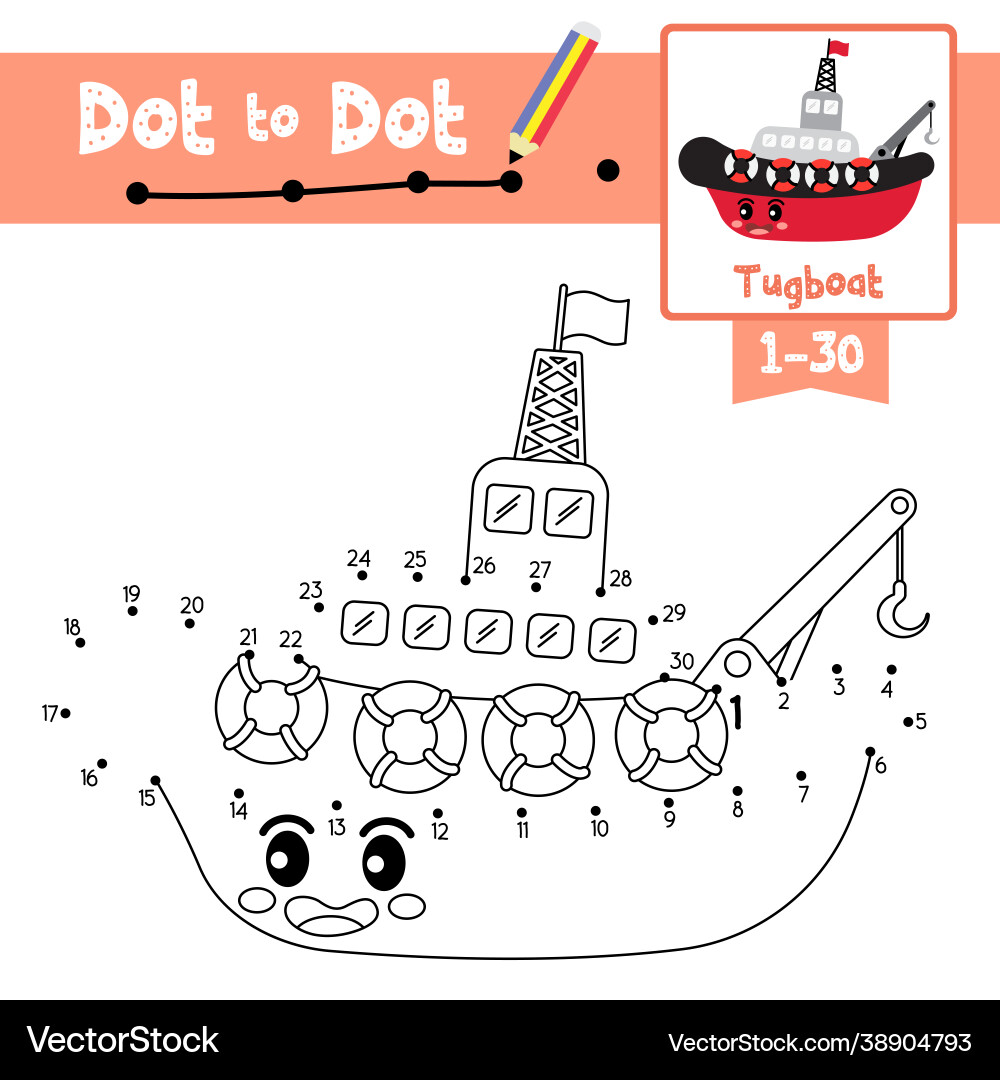 Dot to educational game and coloring book Vector Image