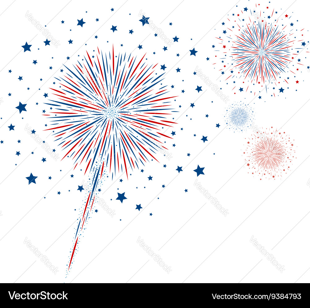 Fireworks design on white background Royalty Free Vector