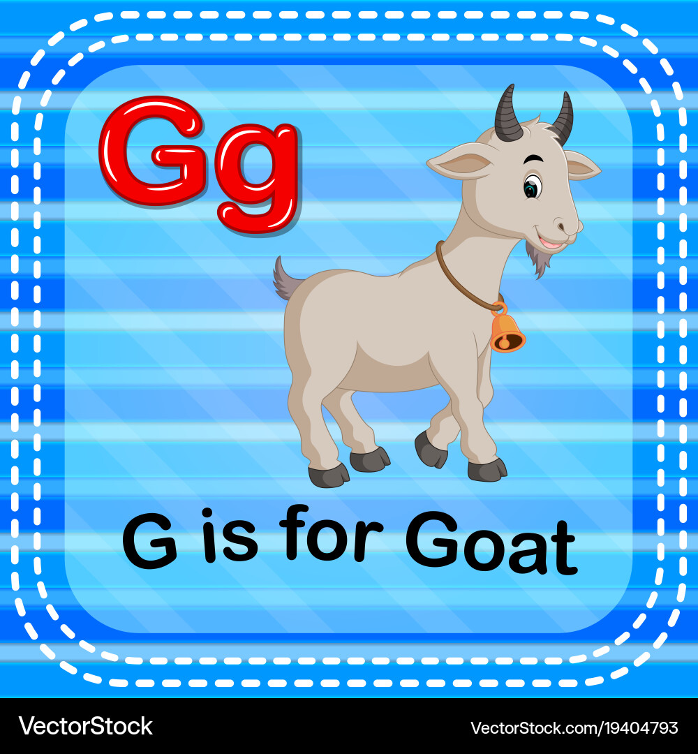 Flashcard letter g is for goat Royalty Free Vector Image