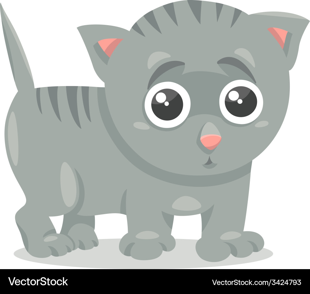 Kitten character cartoon Royalty Free Vector Image