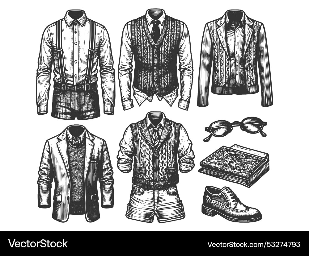 Men fashion and accessories Royalty Free Vector Image