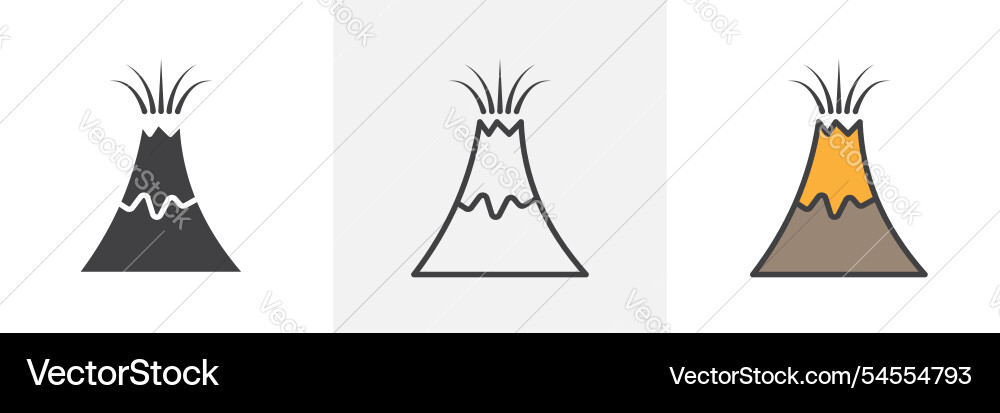 Volcano eruption icon Royalty Free Vector Image