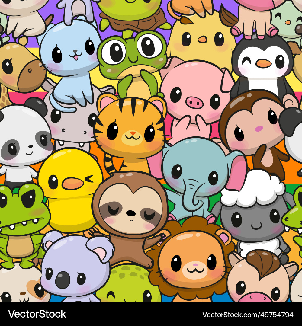 Cartoon Animal Pattern Royalty Free Vector Image