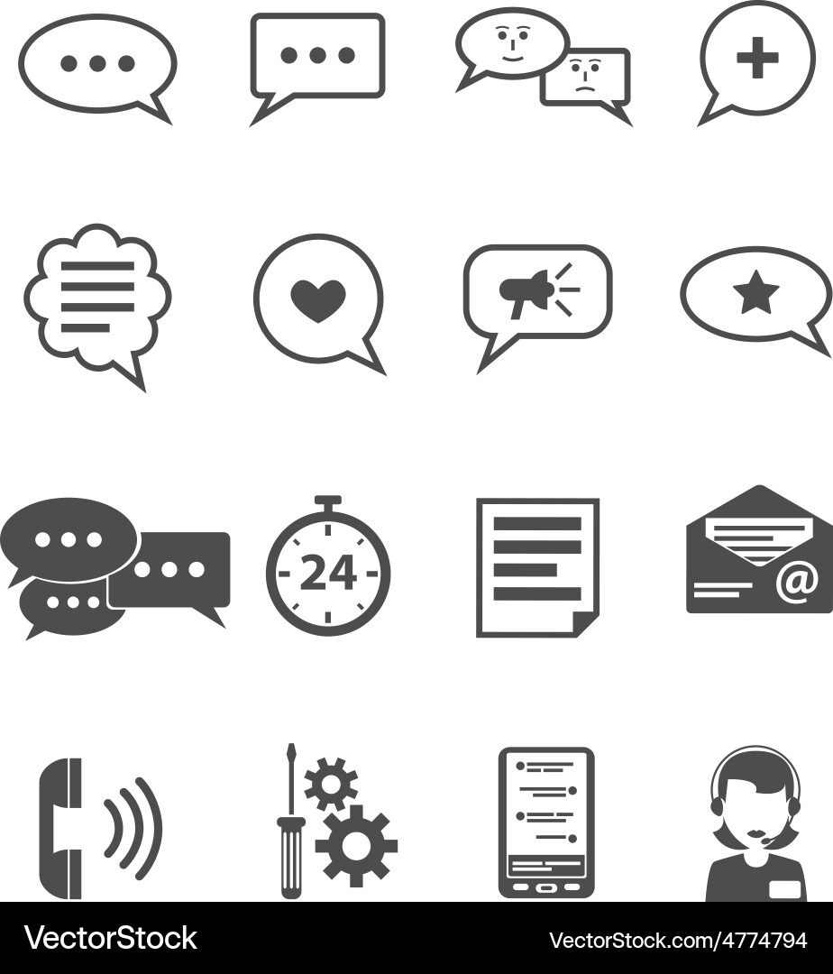 Chat icon black Royalty Free Vector Image - VectorStock