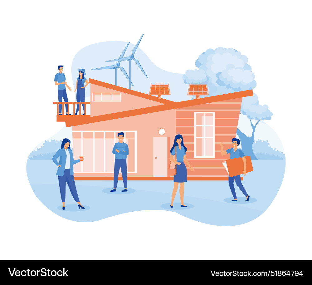 Concept modular smart home for web page social Vector Image