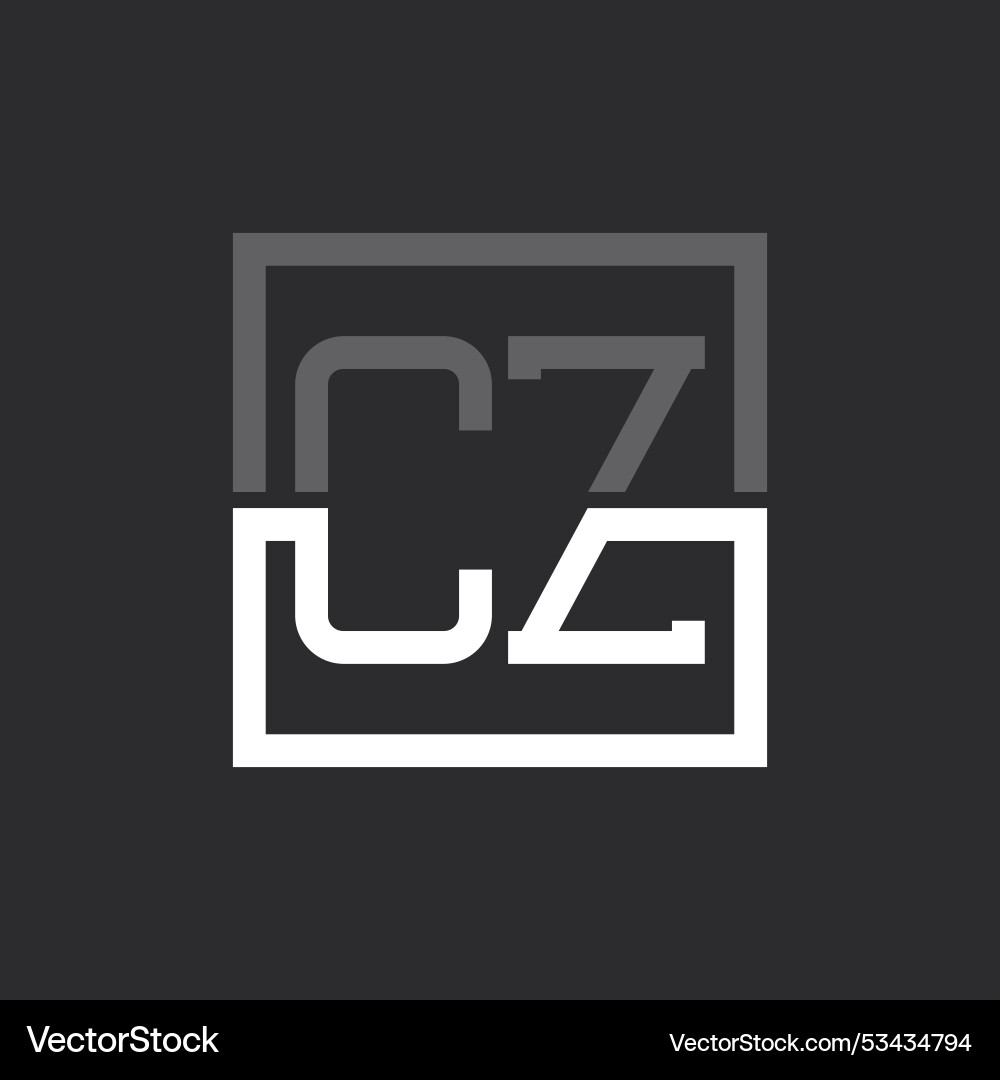 Creative modern minimalist cz letter logo design Vector Image
