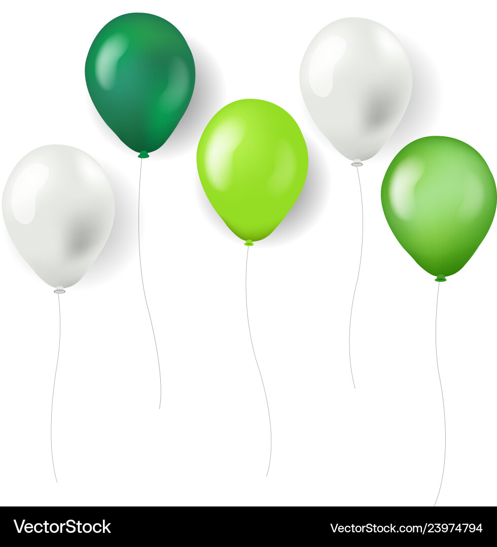 Green balloons isolated Royalty Free Vector Image
