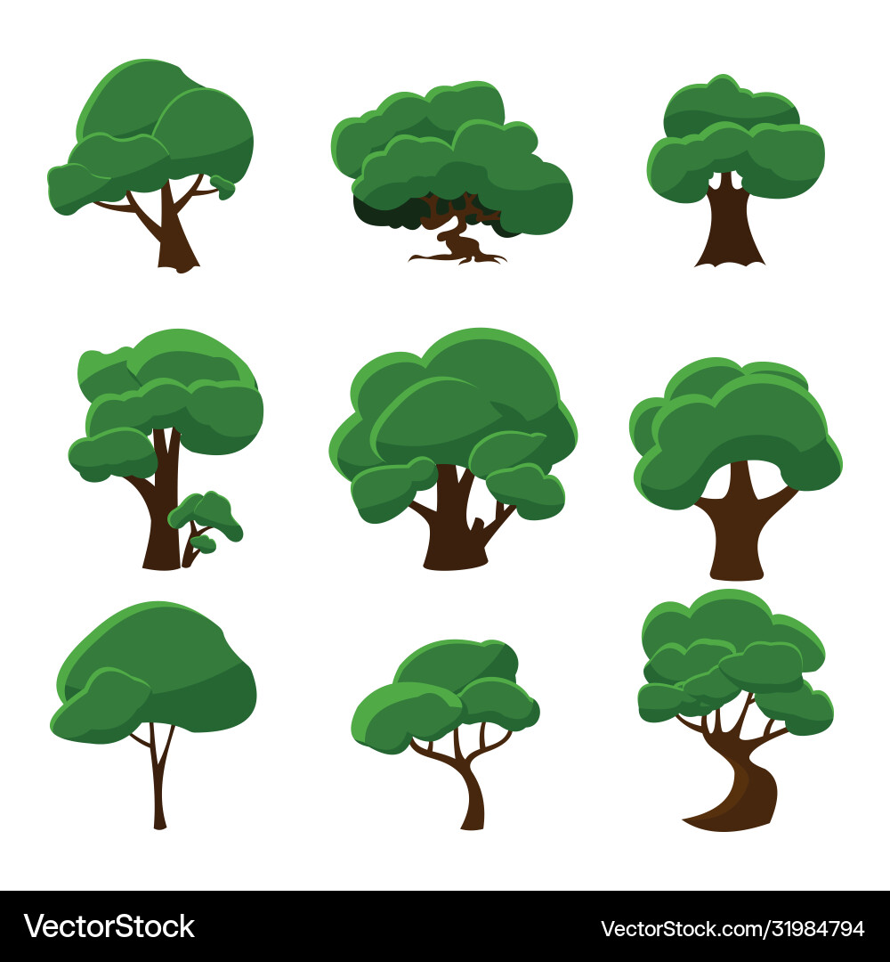 Hand Drawn Tree Collection - Nature Art Royalty Free Vector