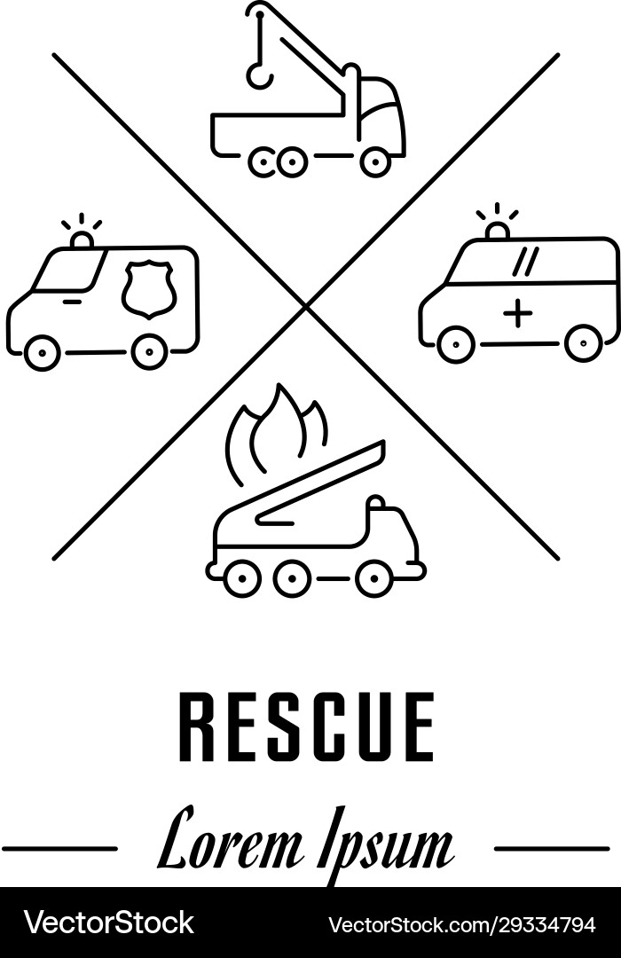Line banner rescue Royalty Free Vector Image - VectorStock