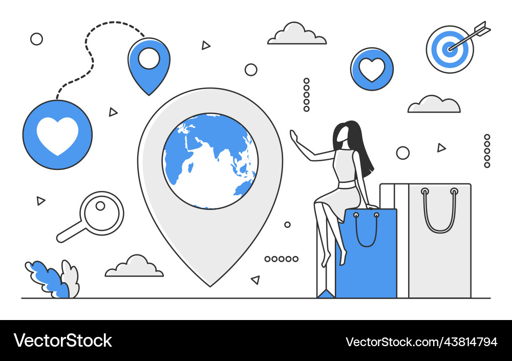 Tourism travel route Royalty Free Vector Image
