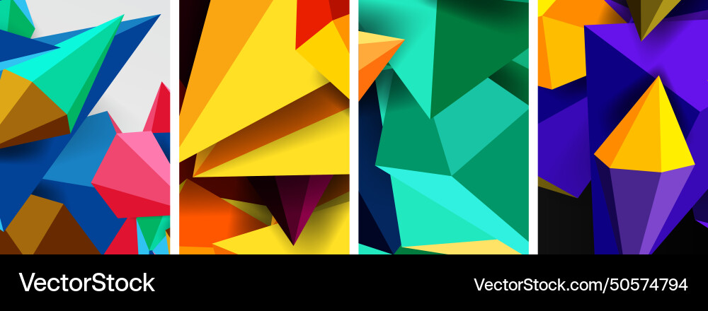 Triangle abstract concepts poster set Royalty Free Vector