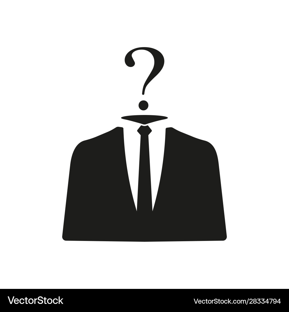 Unknown Man Logo Unknown Person Icon Question Mark Anonymous Stock