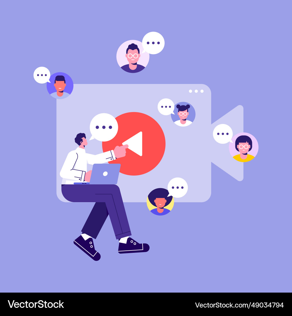 Videoconferencing and online meeting workspace Vector Image