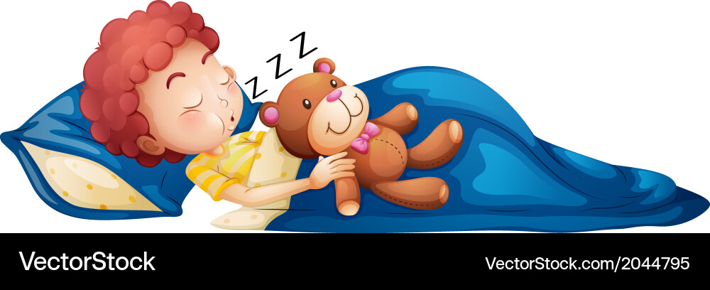 A young boy sleeping Royalty Free Vector Image