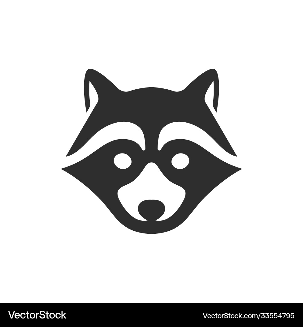 Black raccoon icon isolated on white background Vector Image