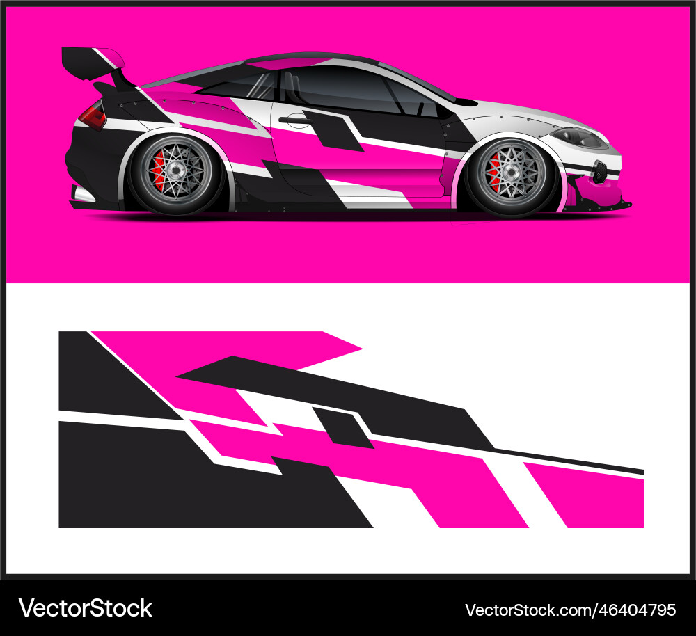 Car wrap decal vinyl for racing graphics Vector Image