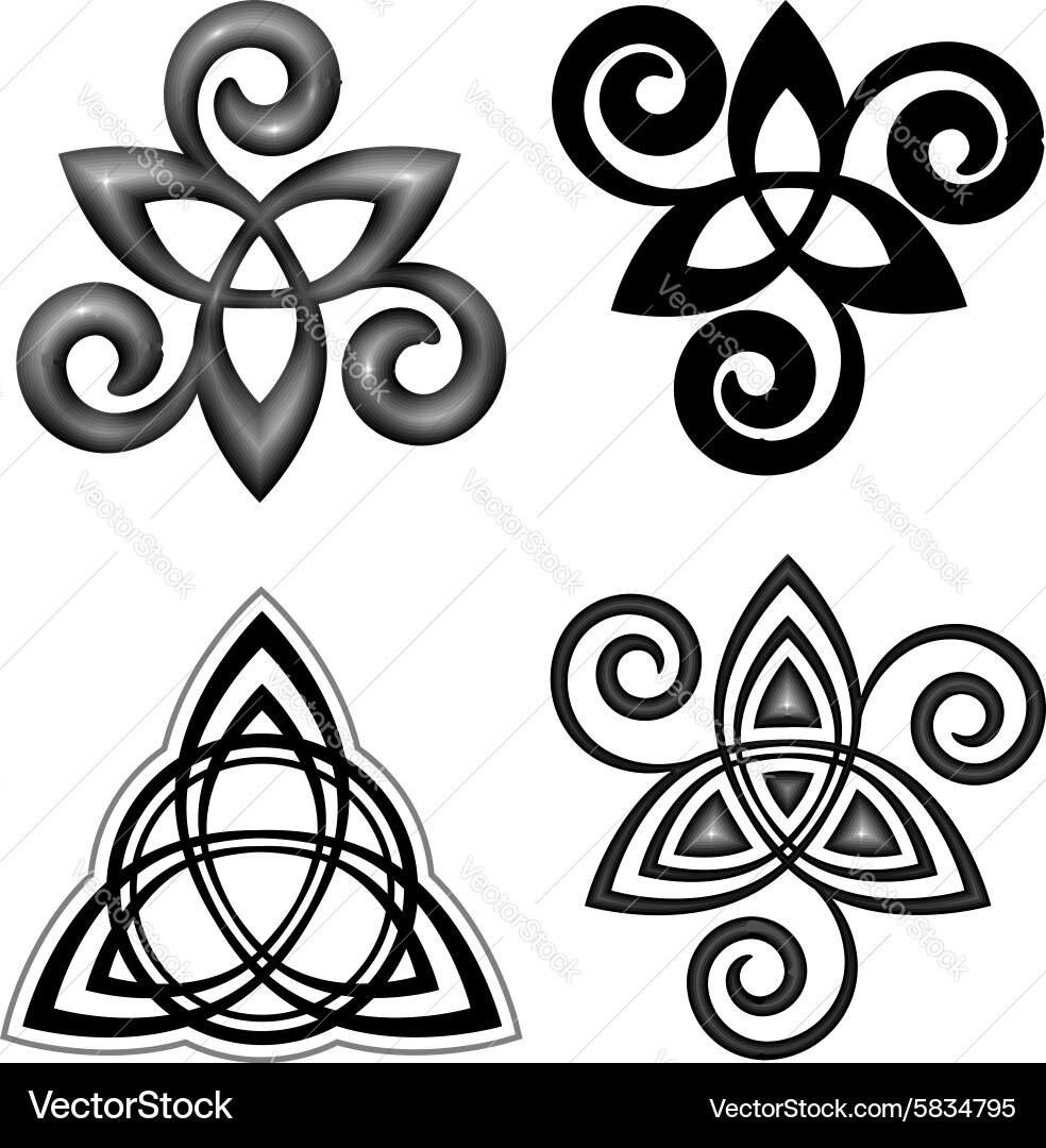 Celtic triskel symbols set Royalty Free Vector Image